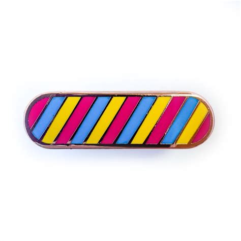 Pansexual Pride Plaque Enamel Pin Kitty With A Cupcake