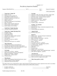 Appendix 1213 Pre Delivery Inspection Checklist Appendix 12 13 Pre