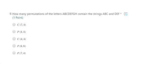 Solved 9. How many permutations of the letters ABCDEFGH | Chegg.com