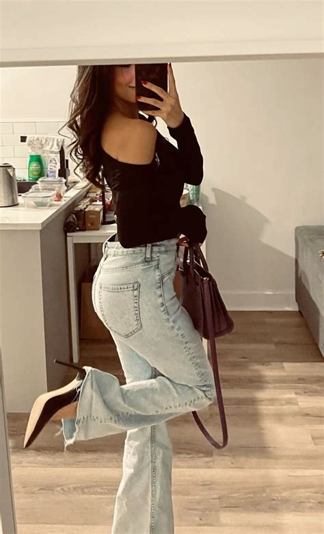 Jean And Black Heels 🖤 How To Wear Heels Cute Outfits Heels