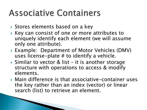 Ppt Stl Associative Containers Powerpoint Presentation Free Download Id6410227