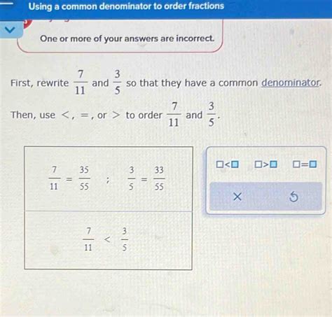Solved Using A Common Denominator To Order Fractions One Or More Of