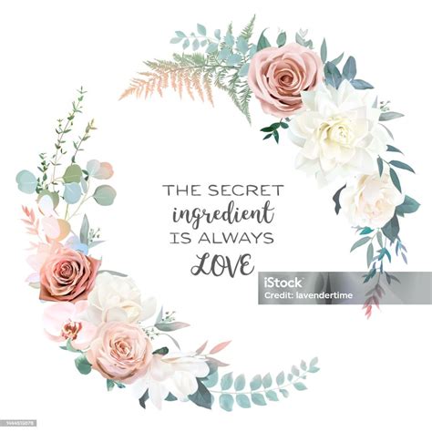 실버 세이지와 홍당무 핑크 꽃 벡터 라운드 프레임 크리미한 베이지와 더스티 로즈 라넌큘러스 결혼식에 대한 스톡 벡터 아트 및 기타 이미지 Istock