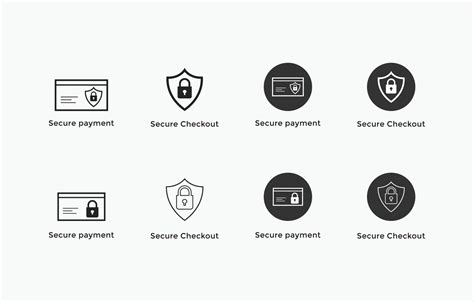 Secure Payment Secure Checkout Icon Set E Commerce Icon 5747505 Vector Art At Vecteezy