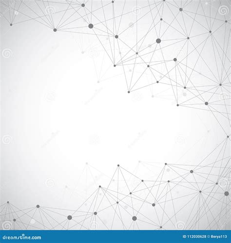 Geometric Abstract Grey Illustration With Connected Lines And Dots Medicine Science