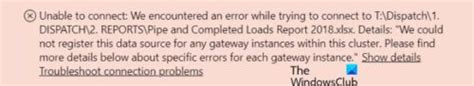 power bi unable to connect we encountered an error while trying to connect