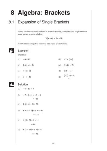 Ks3 Algebra Brackets Mep Year 8 Unit 8 Teaching Resources