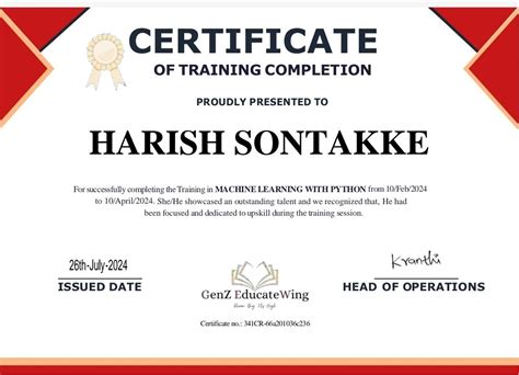 Harish Sontakke On Linkedin Internship Machinelearning Python