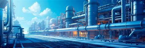 Pipeline Distribution Network In An Industrial Complex Connecting