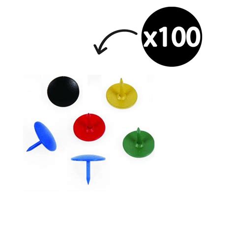 Esselte Drawing Pins Coloured Assorted Box 100 Winc