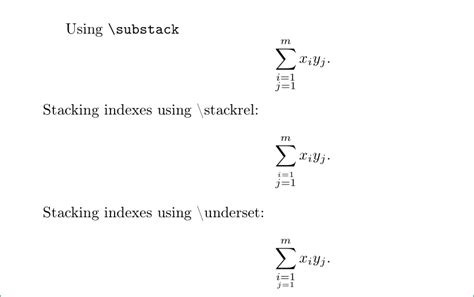 Math Mode How Can I Get Stackrel Or Underset To Produce Stacked