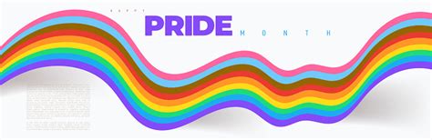 프라이드의 달 Lgbt 깃발 흔들림이 있는 프라이드 배너 레인보우 플래그 웨이브 디자인 요소 흰색 배경에 Lgbt 깃발 운동