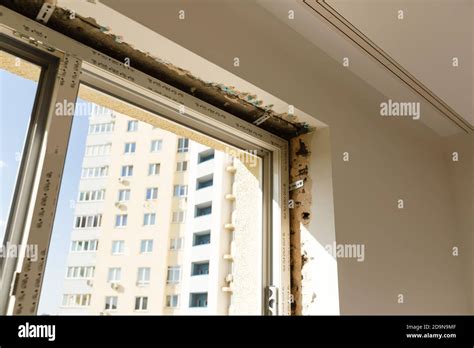 Just Installed A New Window Without Foam Stock Photo Alamy