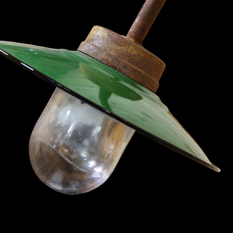 Green French Barn Lamp Bulls Eye