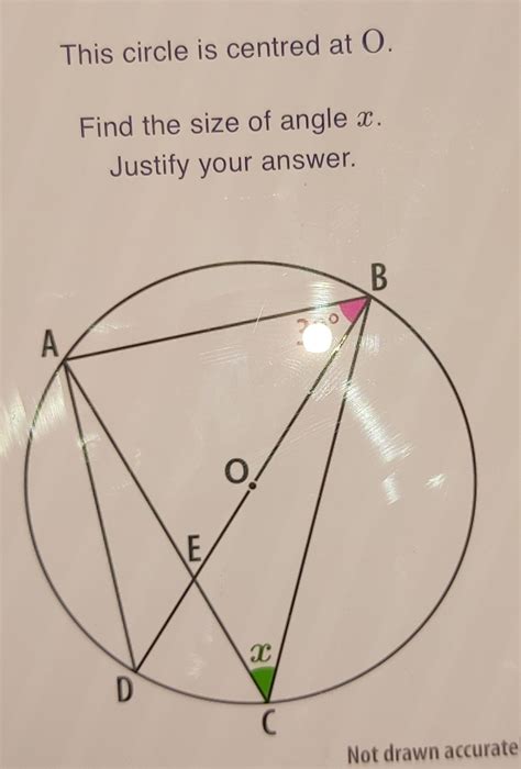 solved this circle is centred at o find the size of angle x justify