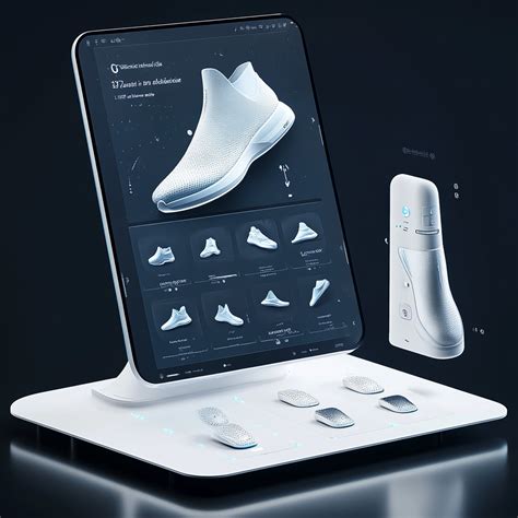 신발 내부의 습도를 측정하고 건조시키는 장치의 디지털 인터페이스 디자인 사용자 친화적인 그래픽 요소 습도와 건조 상태를 시각적으로 표현하는 아이콘 현대적이고 직관적인