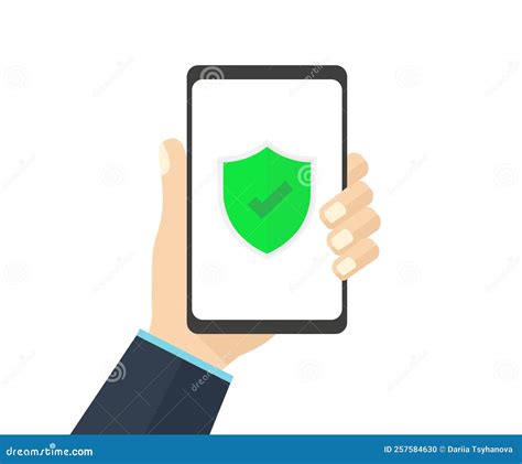 Security Data Technology And Personal Privacy On Phone Concept Logo Design Shield With