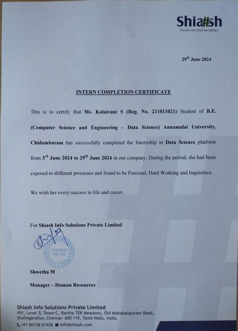 Kalaivani S On Linkedin Internship Datascience Careerdevelopment