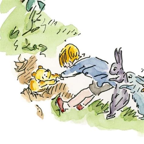 Winnie The Pooh Classic Stuck In Hole Watercolor Christopher Robin