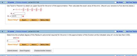 solved use taylor s theorem to obtain an upper bound for the