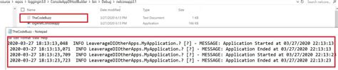 Logging Using Log4net In Net Core Console App Thecodebuzz