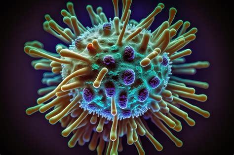Bactéria Viral Sob O Microscópio Generative Ai Foto Premium