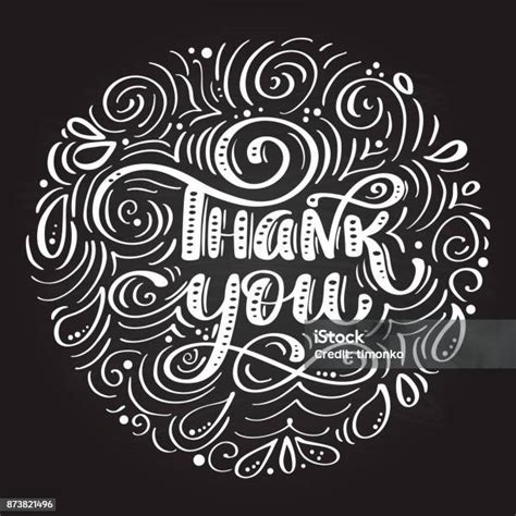 감사 합니다 필기 비문입니다 손으로 그려 글자 서 예를 원의 형태로 칠판에 감사 합니다 감사합니다에 대한 스톡 벡터 아트 및 기타 이미지 Istock