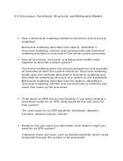 CS 255 5 1 Discussion Docx 5 1 Discussion Functional Structural And Behavioral Models How Is