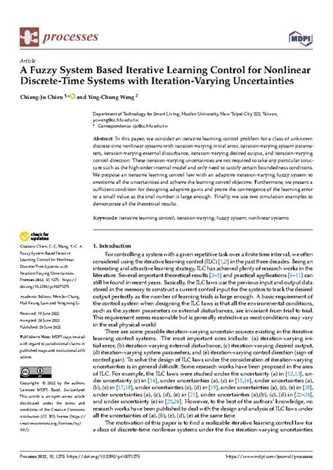 a fuzzy system based iterative learning control citation chien c j