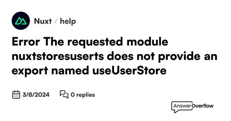 error the requested module nuxt stores user ts does not provide an