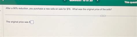 Solved This Questiafter A 90 ﻿reduction You Purchase A New