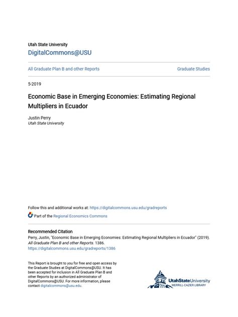 Economic Base In Emerging Economies Estimating Regional Multiplication