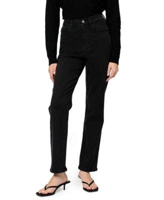 Warp Weft Ase Stretch High Rise Straight Jean In Jet Black