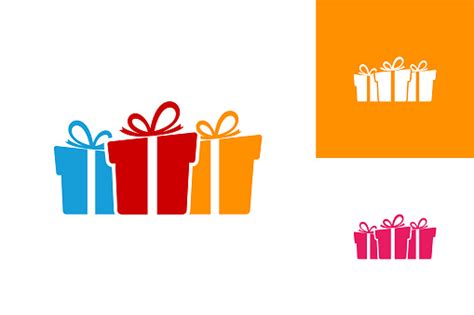 기프트 샵 로고 템플릿 디자인 벡터 엠블럼 디자인 컨셉 크리에이티브 심볼 아이콘 개념에 대한 스톡 벡터 아트 및 기타 이미지