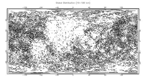 Global Distribution Of Lunar Craters With Diameters Between 10 And 100 Download Scientific