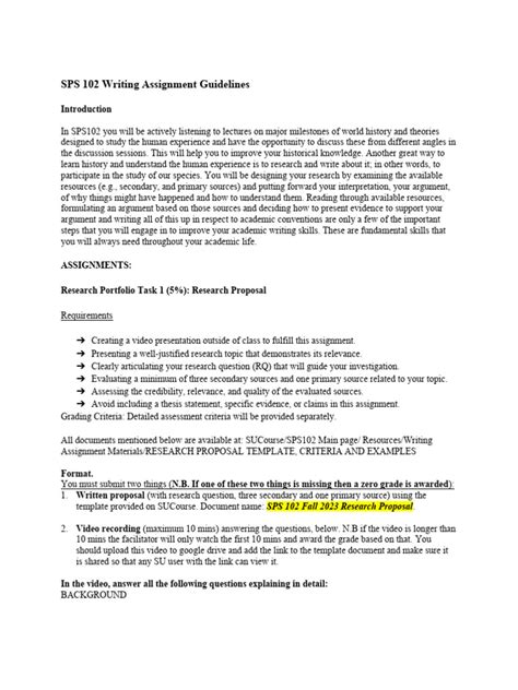 Updated Sps 102 Writing Assignment Guidelines Pdf Plagiarism Experience