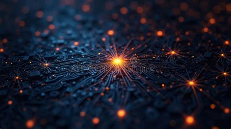 Abstract Digital Complex Circuit Board Pattern Background with Glowing Blue Data Nodes and ...