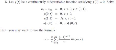 Solved 5 Let Ft Be A Continuously Differentiable Funct