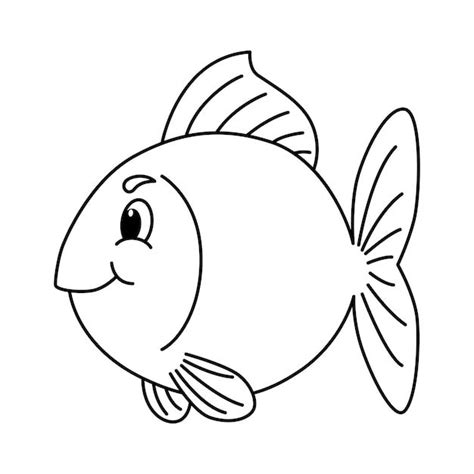 Niedliche Fische Cartoon Färbung Seite Fisch Zeichnung Einfach