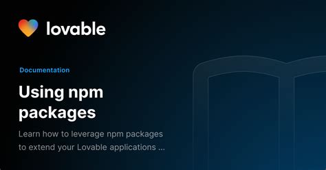 Using Npm Packages Lovable Documentation