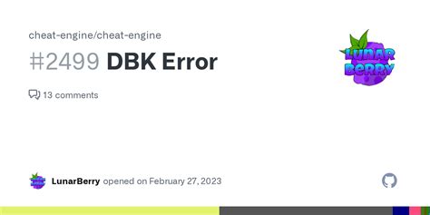 Dbk Error · Issue 2499 · Cheat Enginecheat Engine · Github