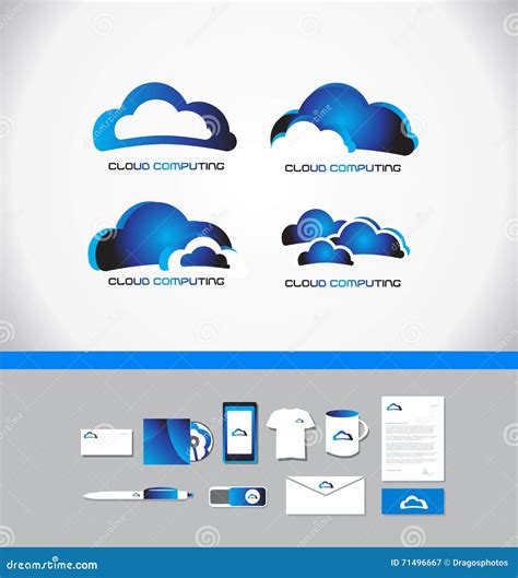 Cloud Computing Technology Logo Stock Vector Illustration Of Data Silhouette 71496667