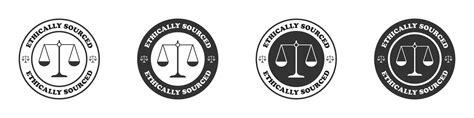 Ethically Sourced Icon Set Ethical Symbol Vector Illustration