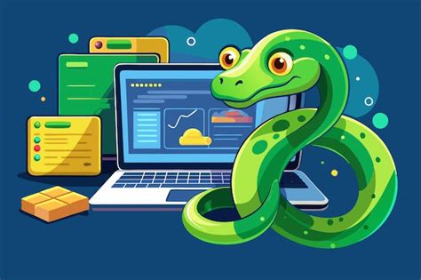 Ilustración Vectorial De La Codificación De Python Verde Lindo En El