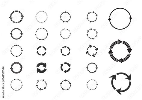 Vector Illustration Of Rotation Circle Reload Icon And Refresh Symbol