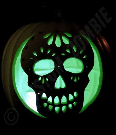 Sugar Skull Pumpkin Stencil