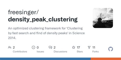 Github Freesingerdensitypeakclustering An Optimized Clustering