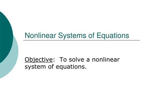 ppt solving nonlinear systems of equations with substitution and