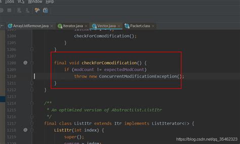 exception in thread main java util concurrentmodificationexception异常