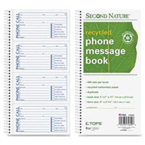 Tops Phone Message Book Duplicate Spiral 11 In X 5 5 In 400 Sets